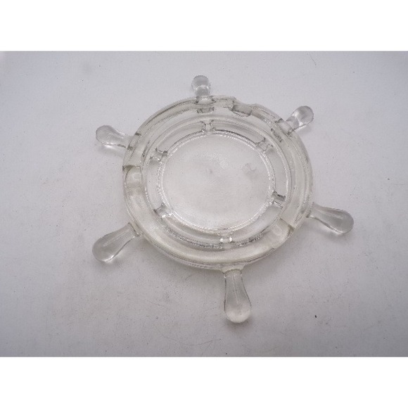 Unbranded | Accents | Vintage Clear Glass Ship Wheel Ashtray Nautical ...